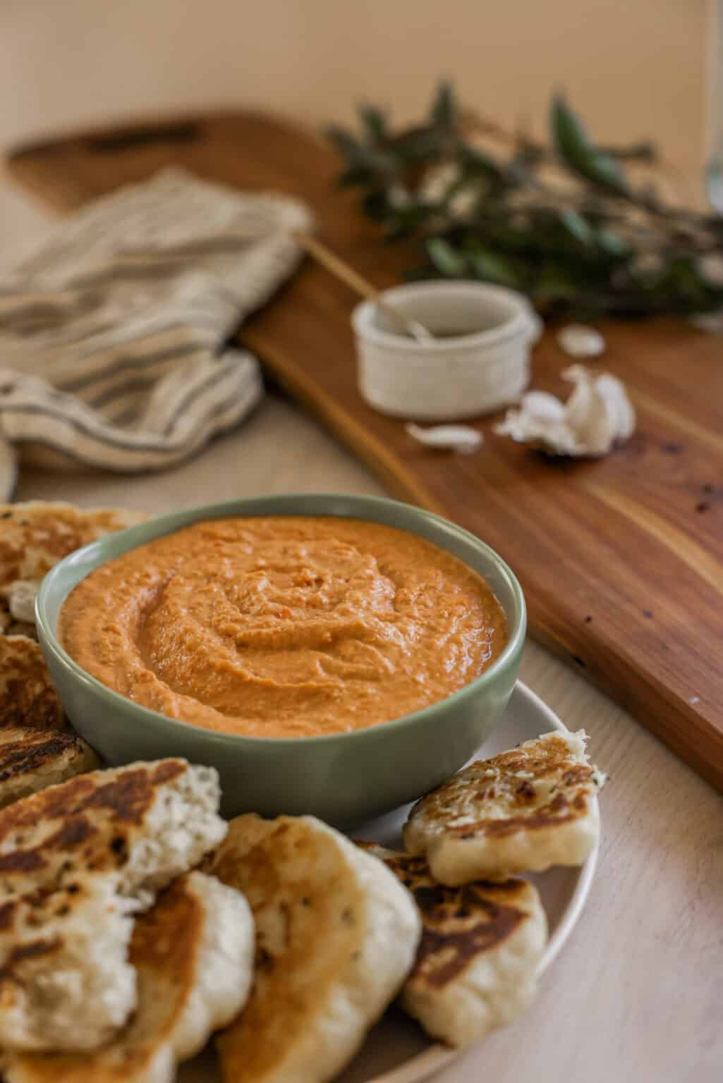 Roasted Red Pepper Peanut Butter Hummus - sarahtherese.co