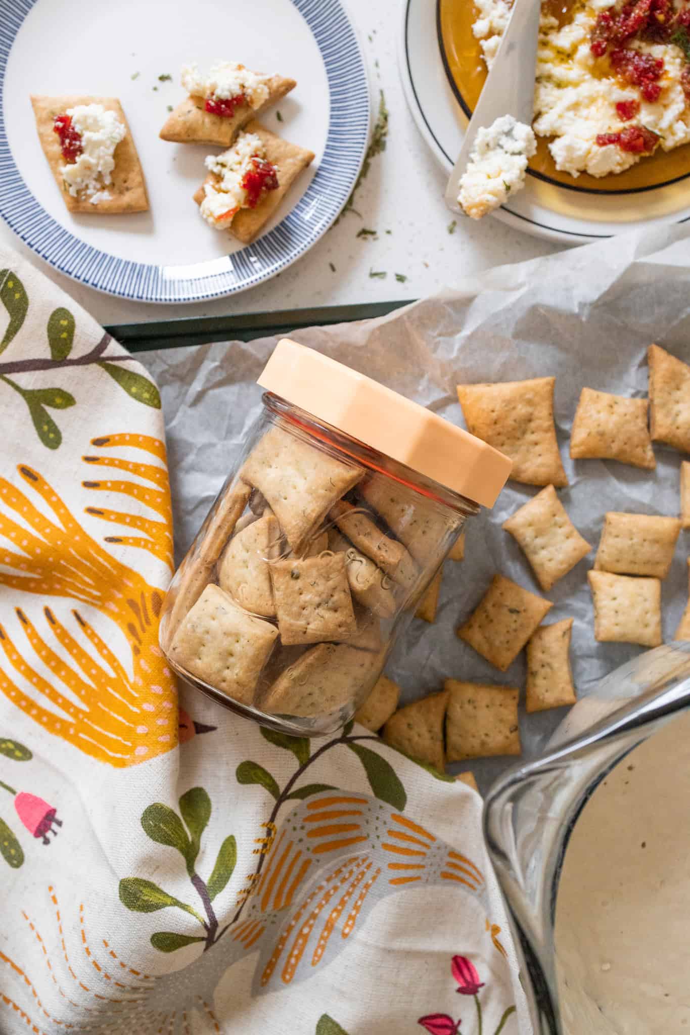 Sourdough Herb Crackers - sarahtherese.co