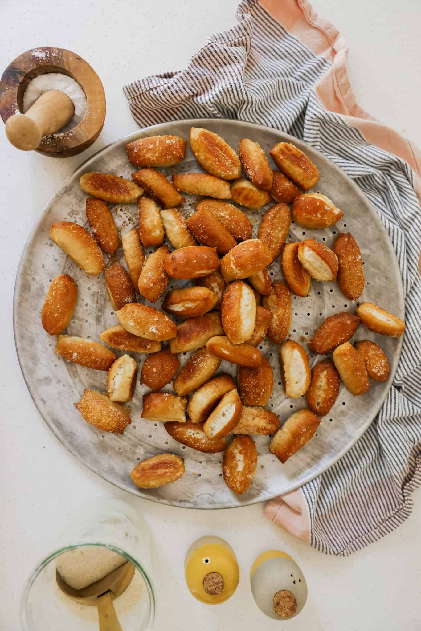 Soft Sourdough Pretzel Puffs - sarahtherese.co