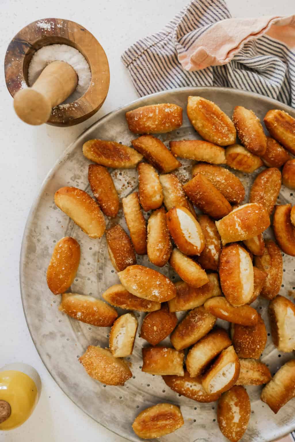Soft Sourdough Pretzel Puffs - sarahtherese.co