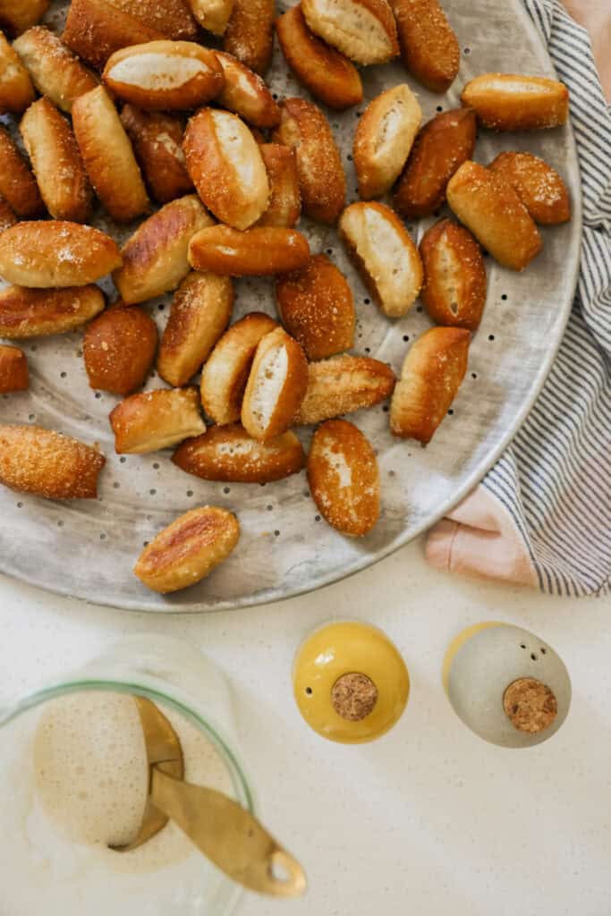 Soft Sourdough Pretzel Puffs - sarahtherese.co
